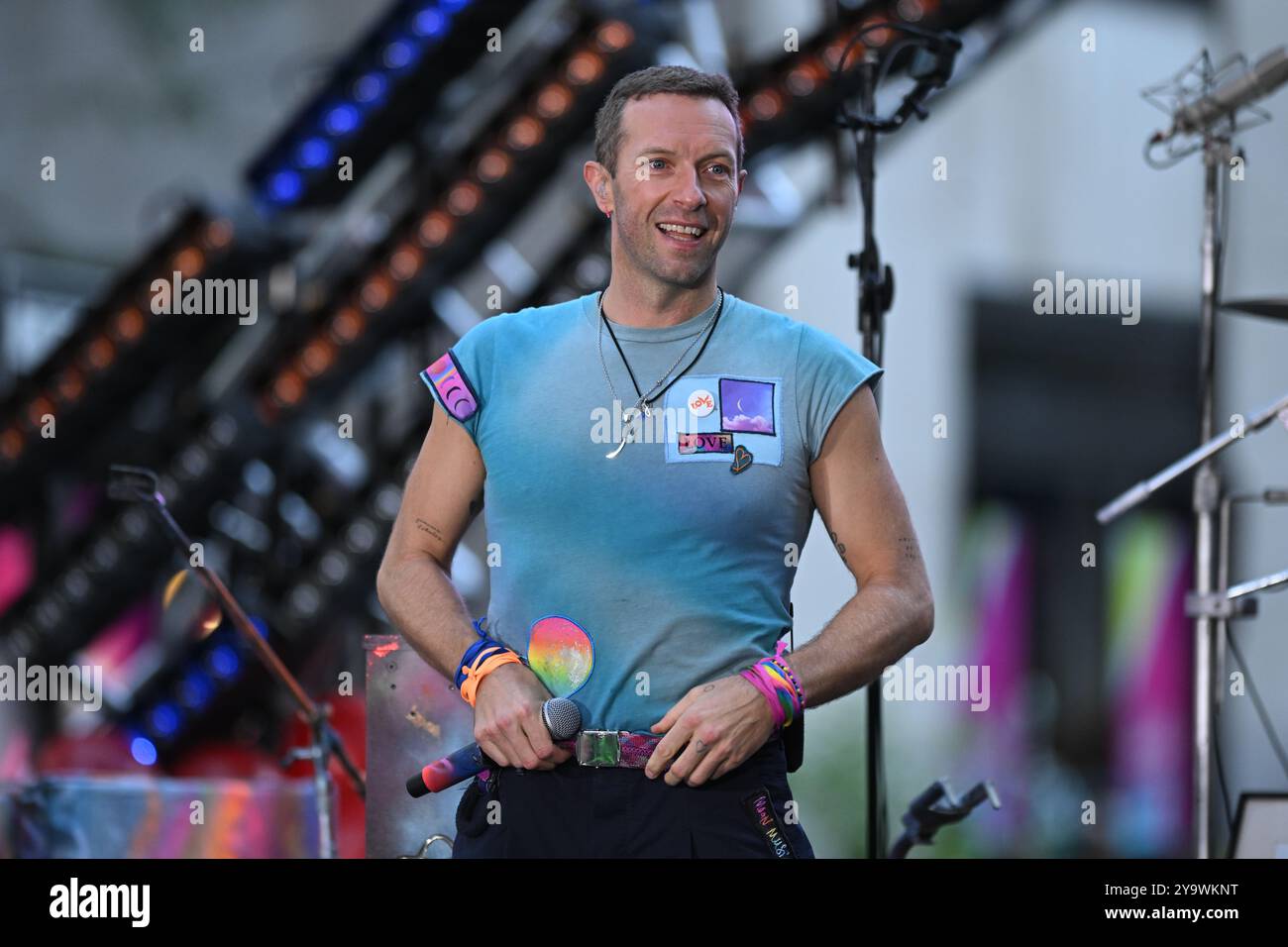 Chris Martin of Coldplay performs on NBC's "Today" at Rockefeller Plaza ...