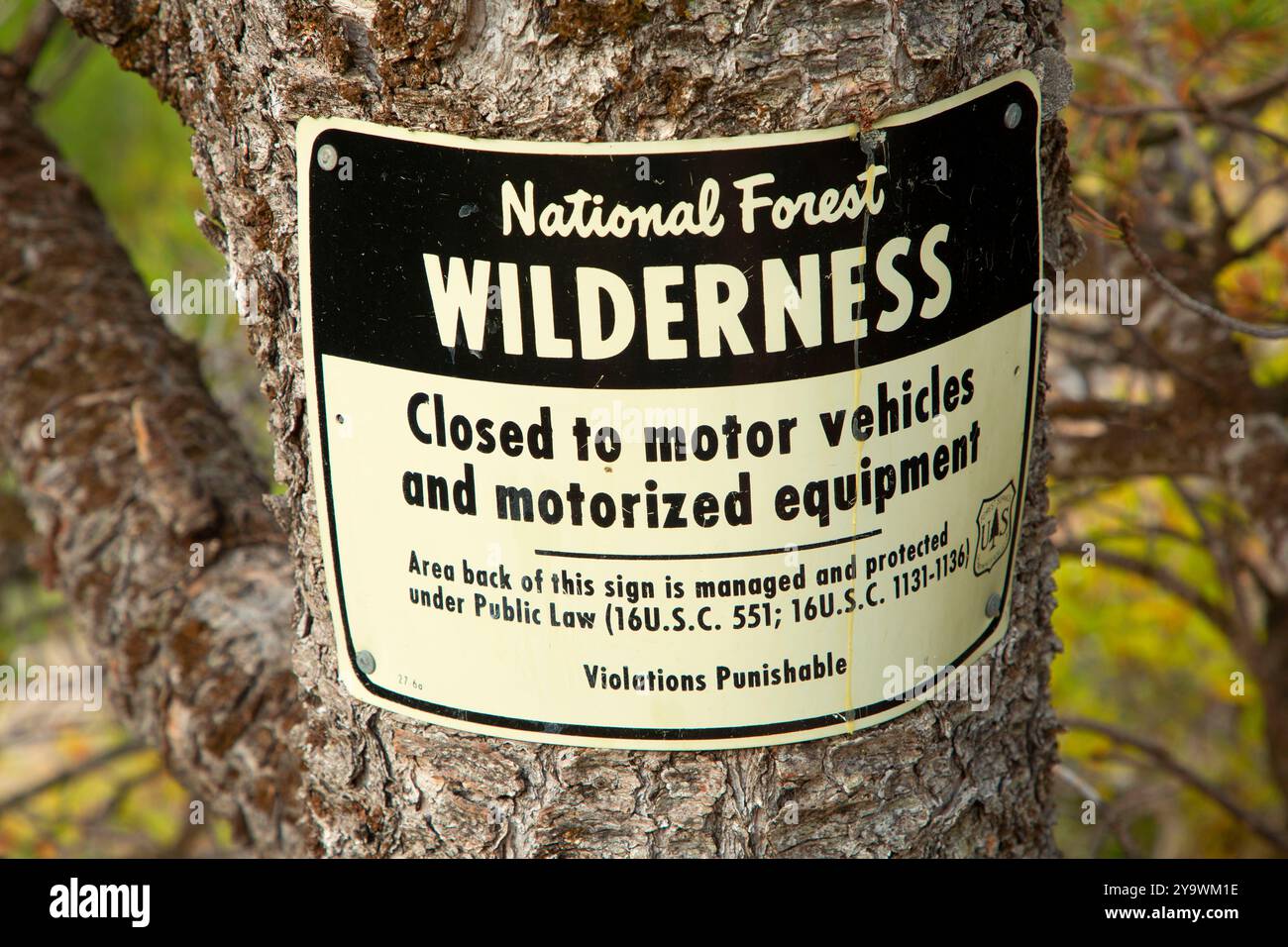 Wilderness boundary sign along Dearborn River Trail, Scapegoat ...