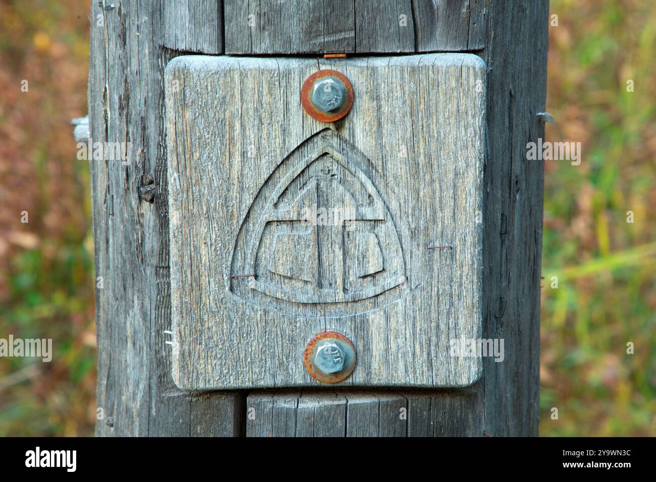 Continental Divide National Scenic Trail marker at Marias Pass, Lewis ...