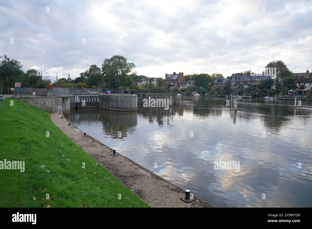 A general view of the River Thames near Sunbury Lock, in Surrey, where ...