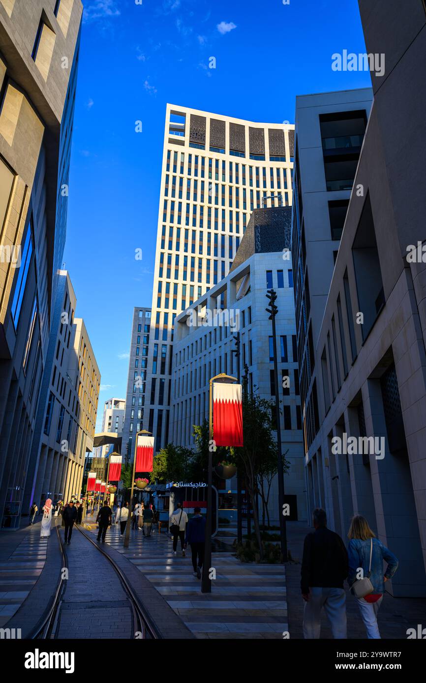 Msheireb, Qatar - February 23, 2024: The architecture of the building ...
