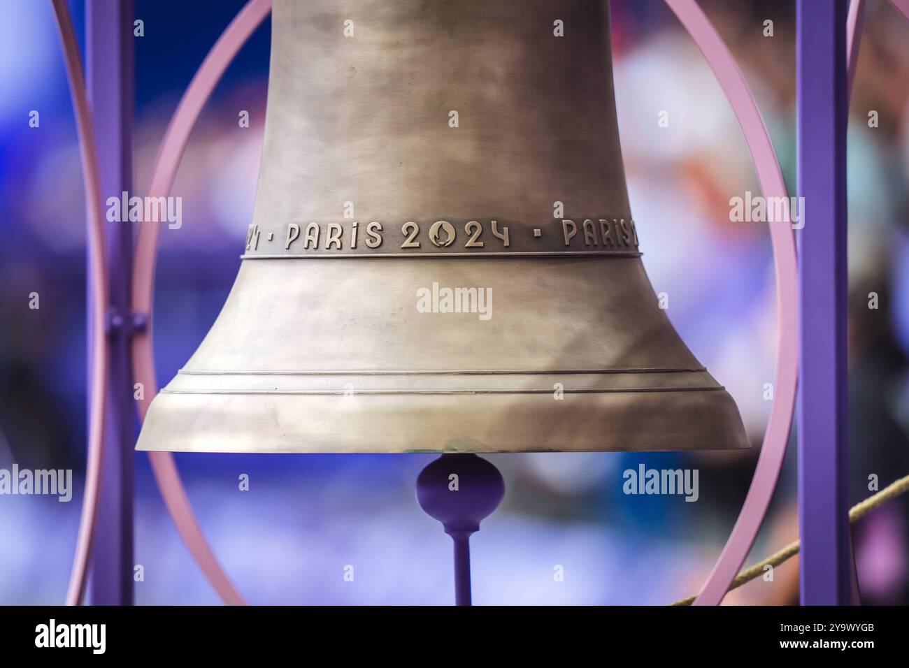 Image of the winners' bell at the Olympic Stadium in Paris during the ...