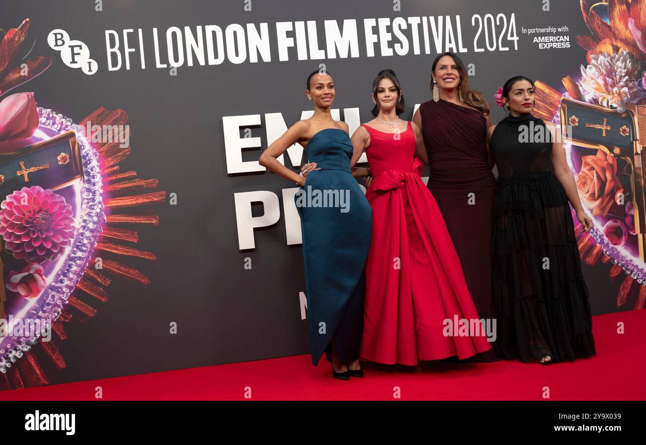 (left to right) Zoe Saldana, Selena Gomez, Karla Sofia Gascon and Adriana Paz attend the BFI ...