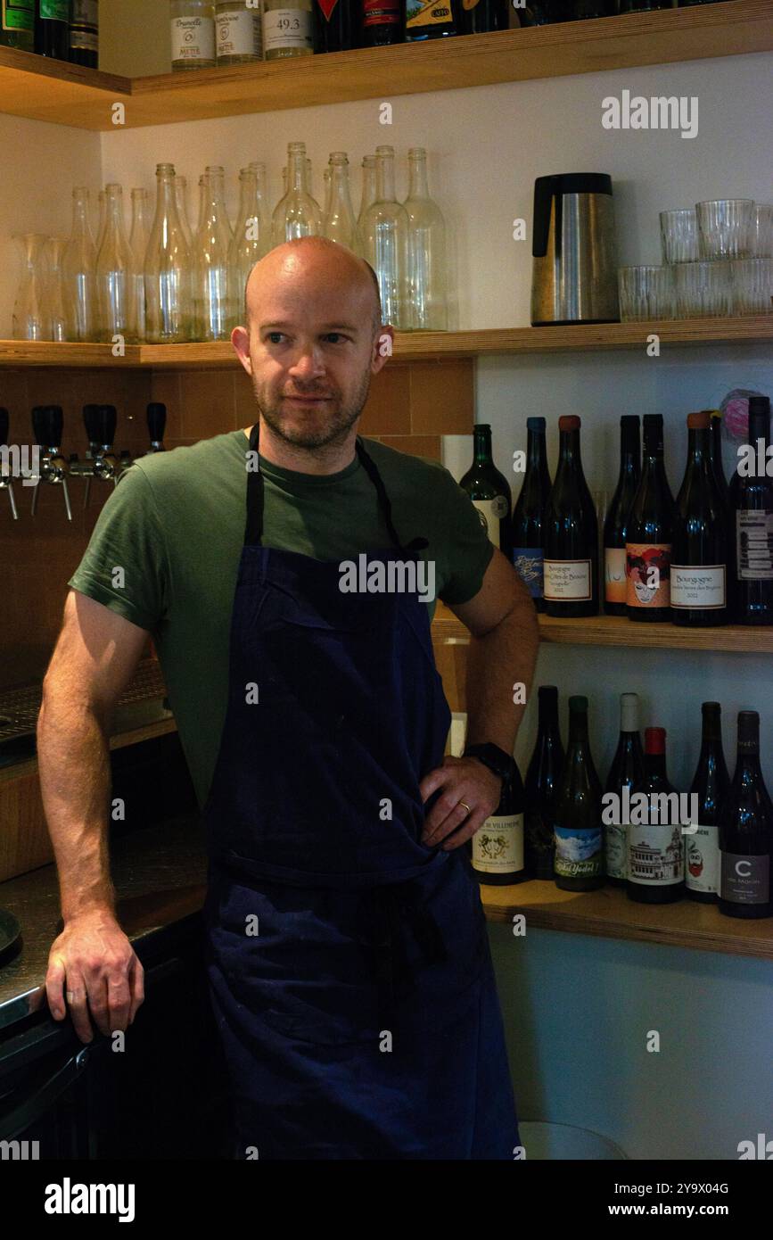 Daniel Pearson, founder of the Oobatz restaurant in Paris, taking a ...