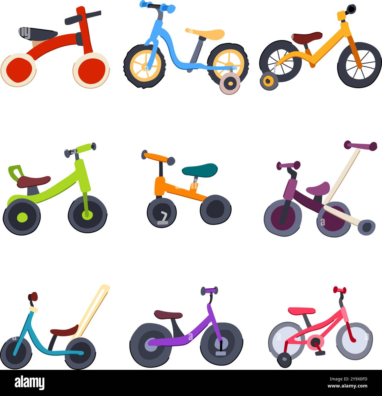 balance bike set cartoon vector illustration Stock Vector Image & Art ...