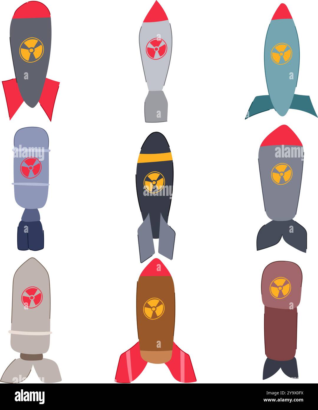 atomic bomb set cartoon vector illustration Stock Vector Image & Art ...