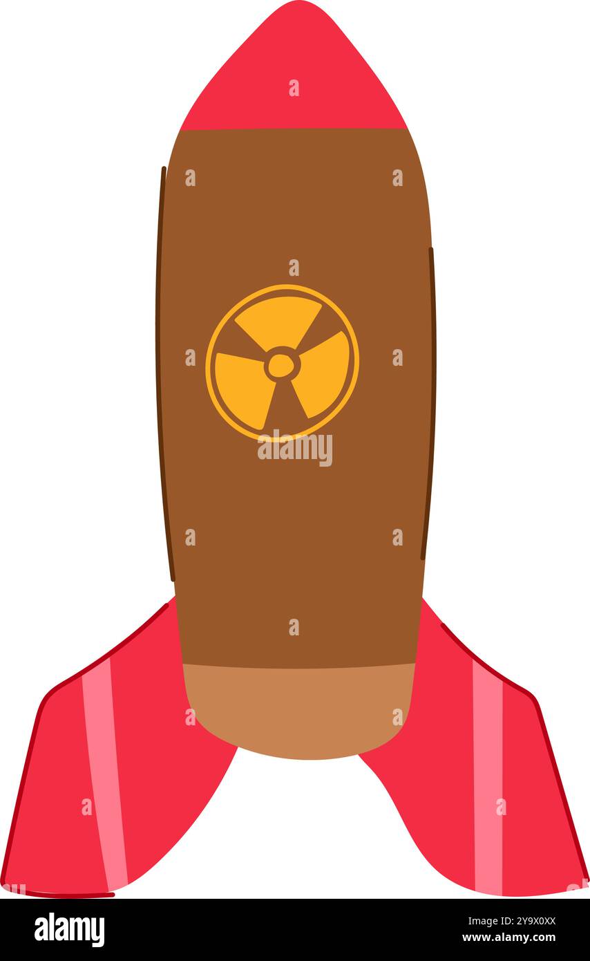 fission atomic bomb cartoon vector illustration Stock Vector Image ...