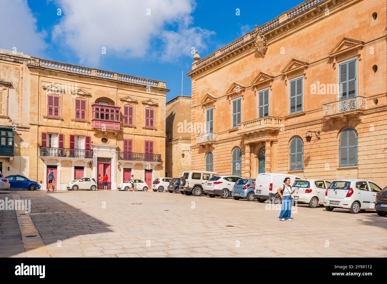 MDINA, MALTA - SEPTEMBER 02, 2024: Tourists explore historic town of ...