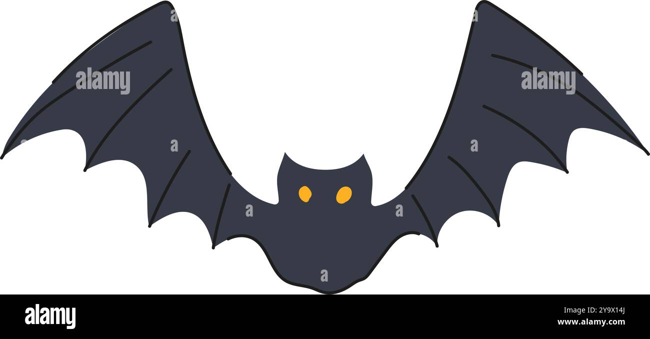 wings bat halloween cartoon vector illustration Stock Vector Image ...