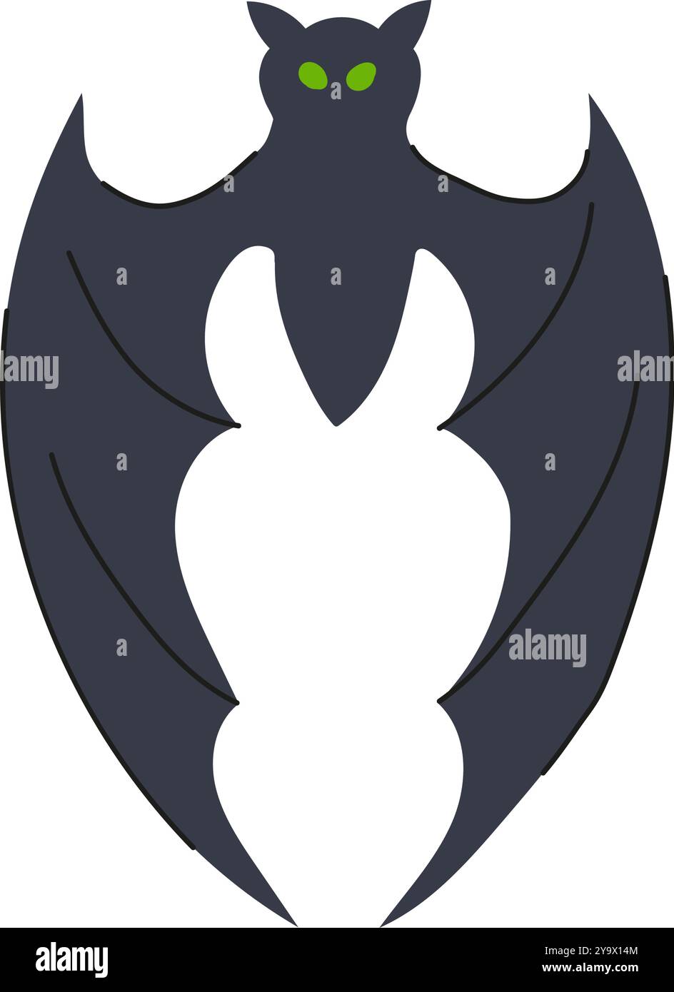 haunted bat halloween cartoon vector illustration Stock Vector Image ...