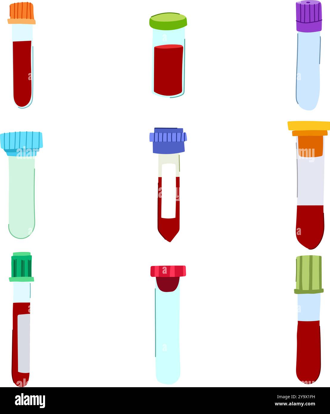 blood test vial set cartoon vector illustration Stock Vector Image ...