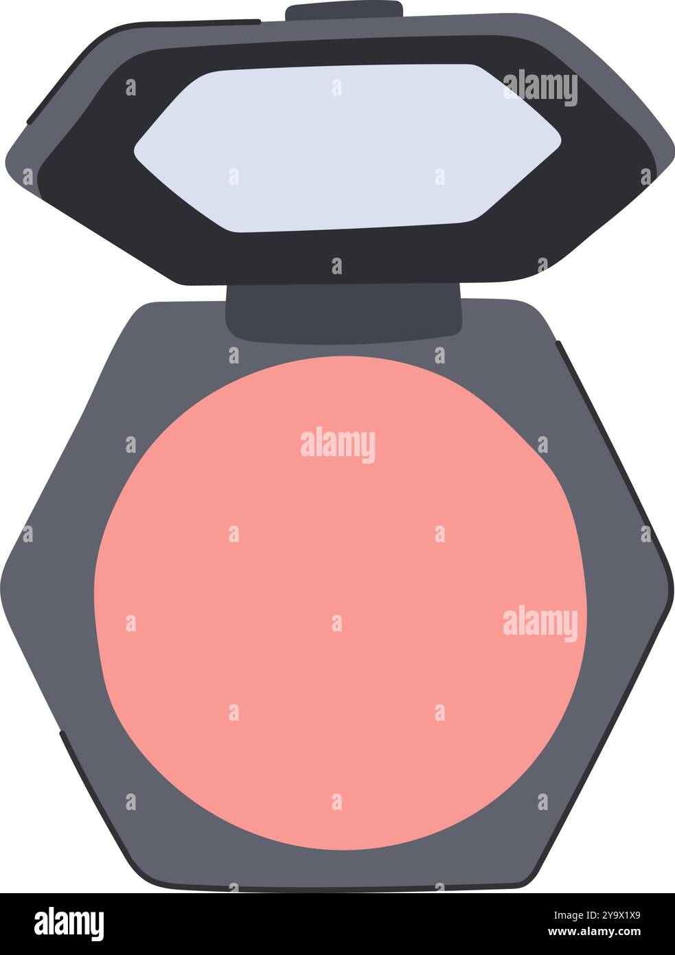 color blush compact cartoon vector illustration Stock Vector Image ...