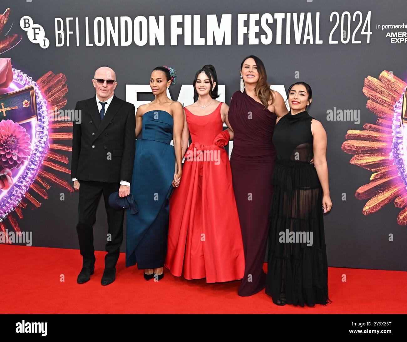 LONDON, ENGLAND: 11th October 2024: Jacques Audiard, Zoe Saldaña, Selena Gomez, Karla Sofía ...