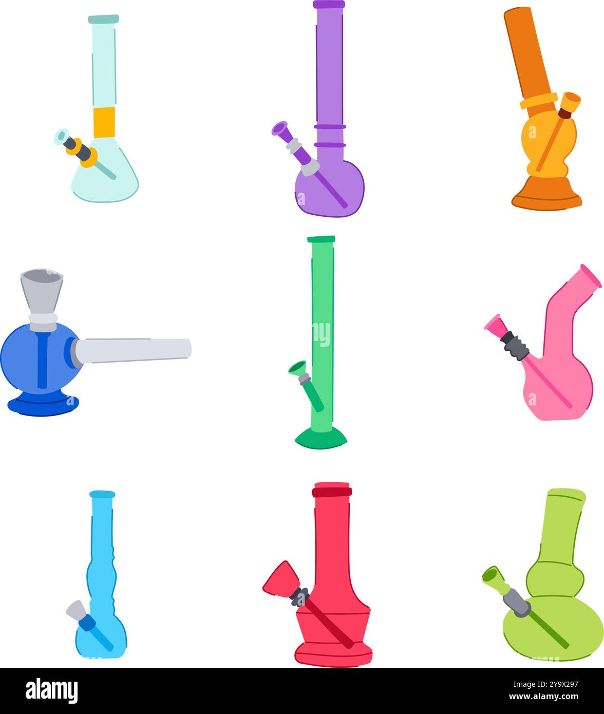 bong cannabis set cartoon vector illustration Stock Vector Image & Art ...