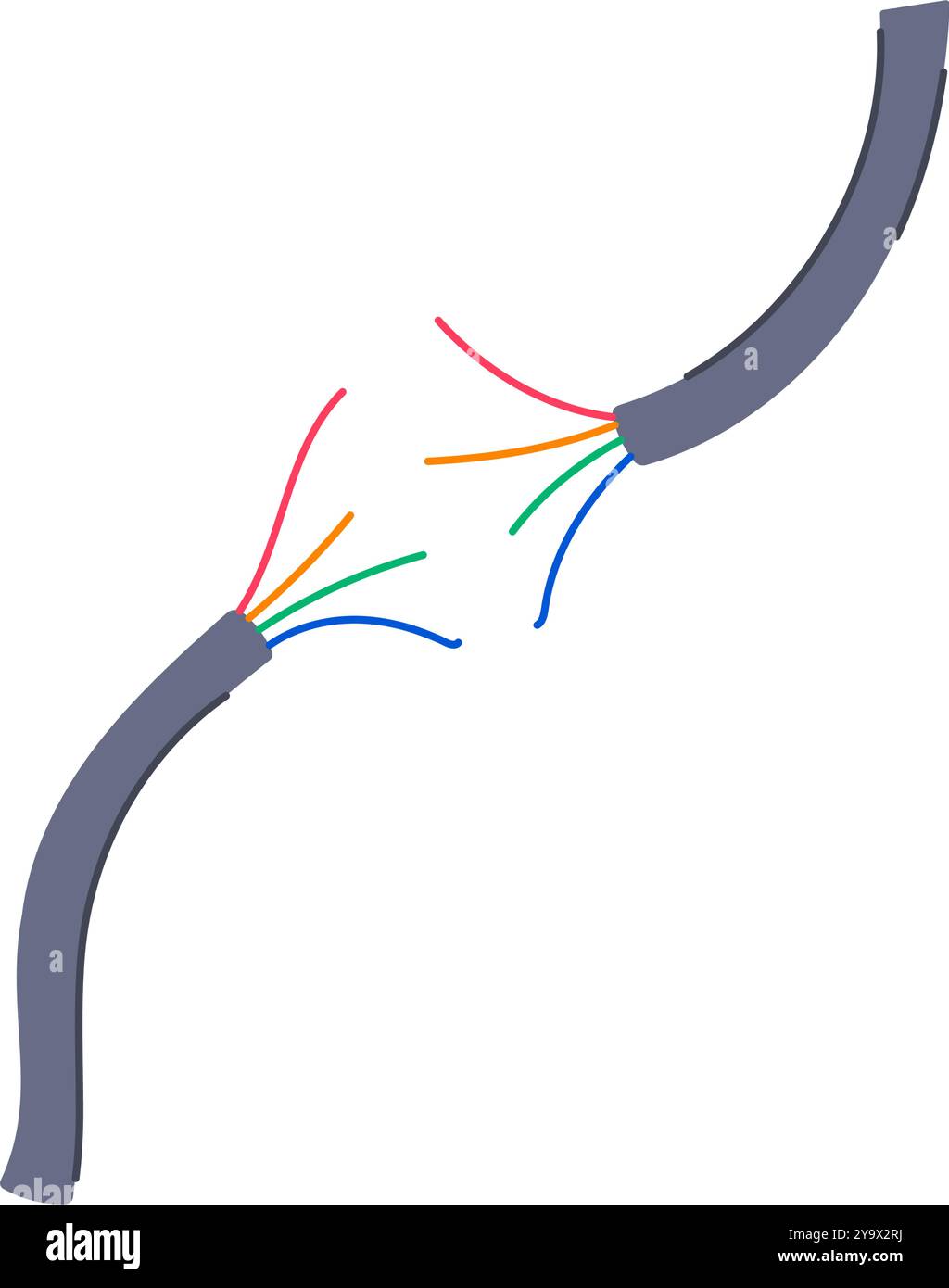 fault broken cable cartoon vector illustration Stock Vector Image & Art ...