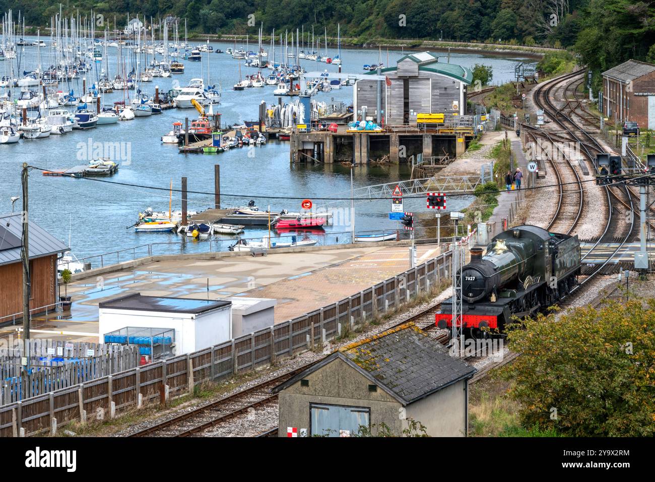 Historic passenger steam train Kingswear, Devon, UK. The train has been ...