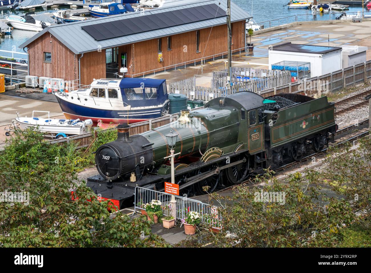 Historic passenger steam train Kingswear, Devon, UK. The train has been ...