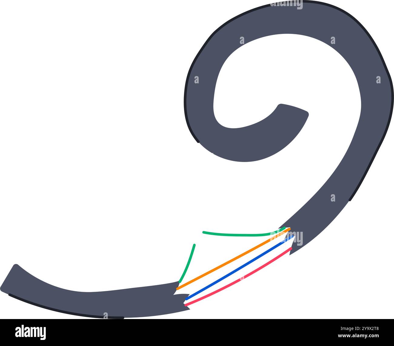 insulation broken cable cartoon vector illustration Stock Vector Image ...