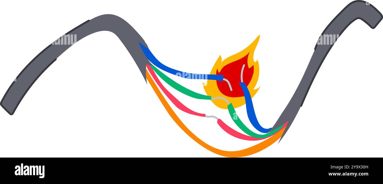 outage broken cable cartoon vector illustration Stock Vector Image ...