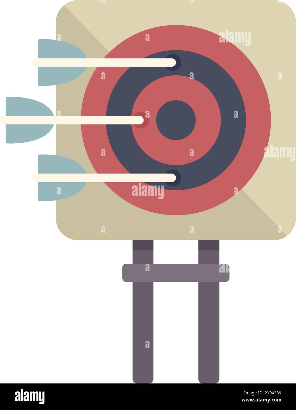 Archery target with arrows hitting the center, concept of success ...