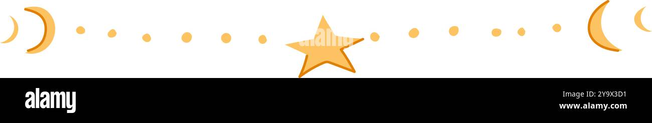 nebula celestial divider border cartoon vector illustration Stock ...