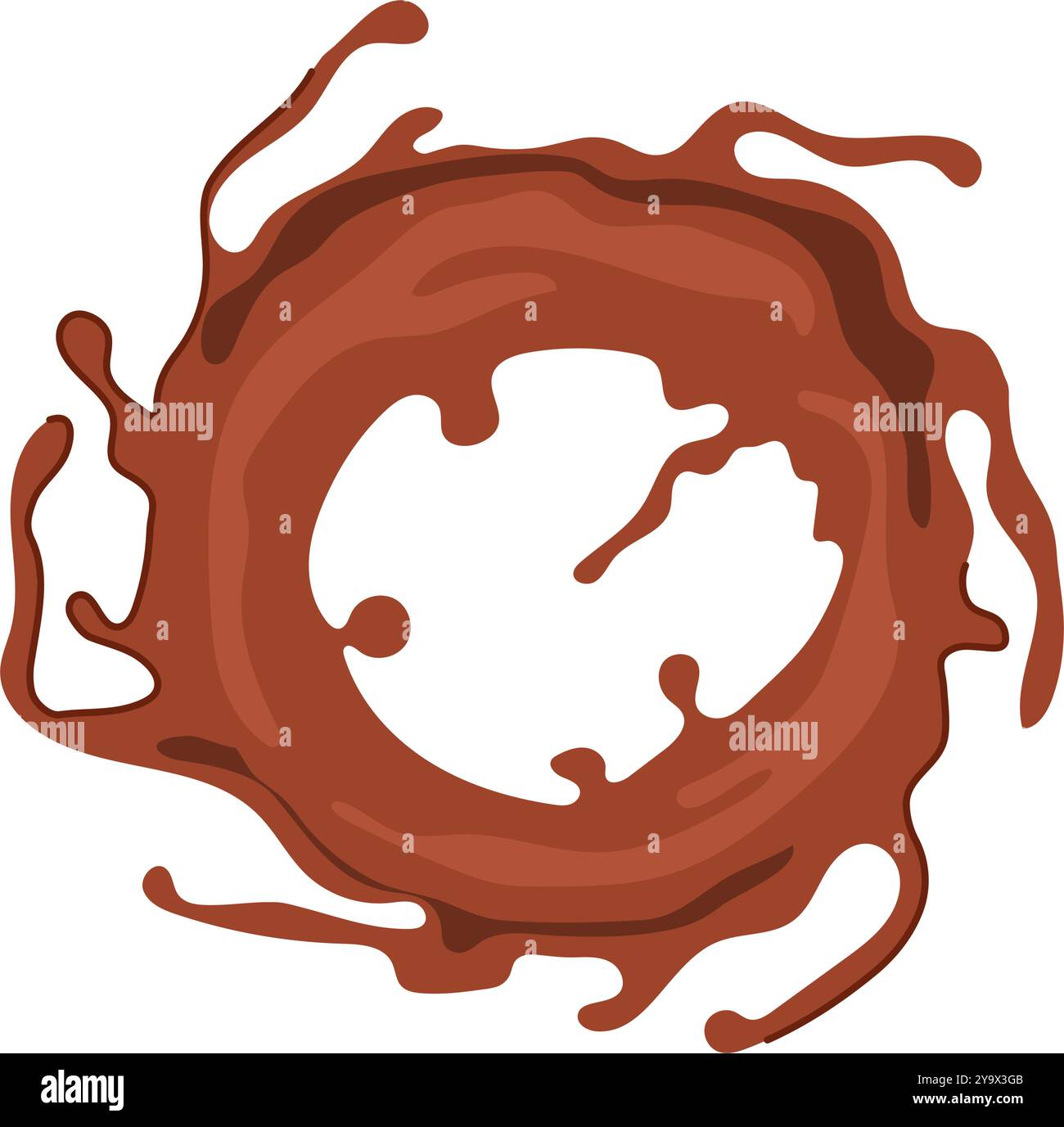indulgence chocolate splash cartoon vector illustration Stock Vector ...