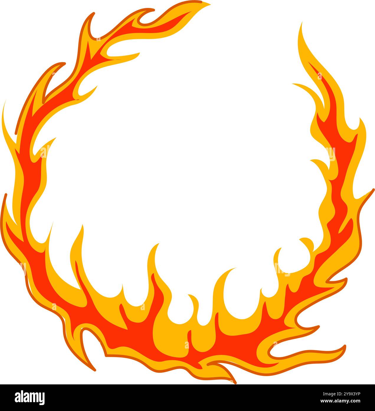 flame circle fire cartoon vector illustration Stock Vector Image & Art ...