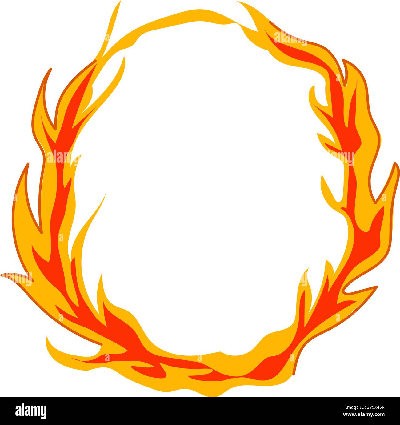 blaze circle fire cartoon vector illustration Stock Vector Image & Art ...