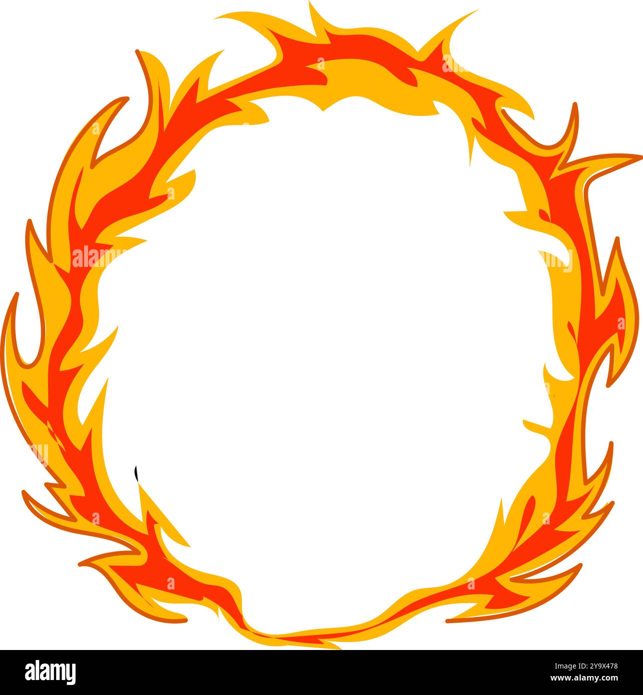 burn circle fire cartoon vector illustration Stock Vector Image & Art ...