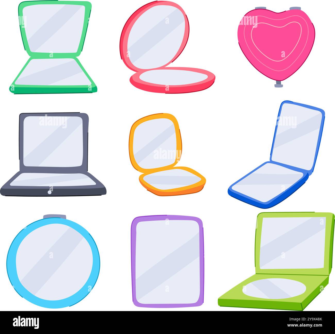 compact mirror set cartoon vector illustration Stock Vector Image & Art ...
