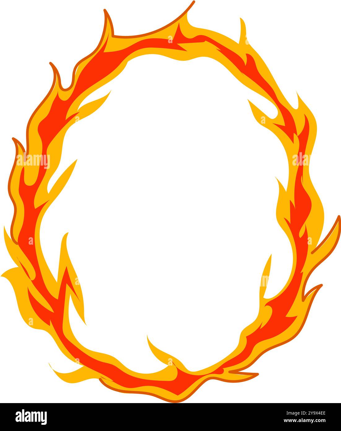 ignition circle fire cartoon vector illustration Stock Vector Image ...