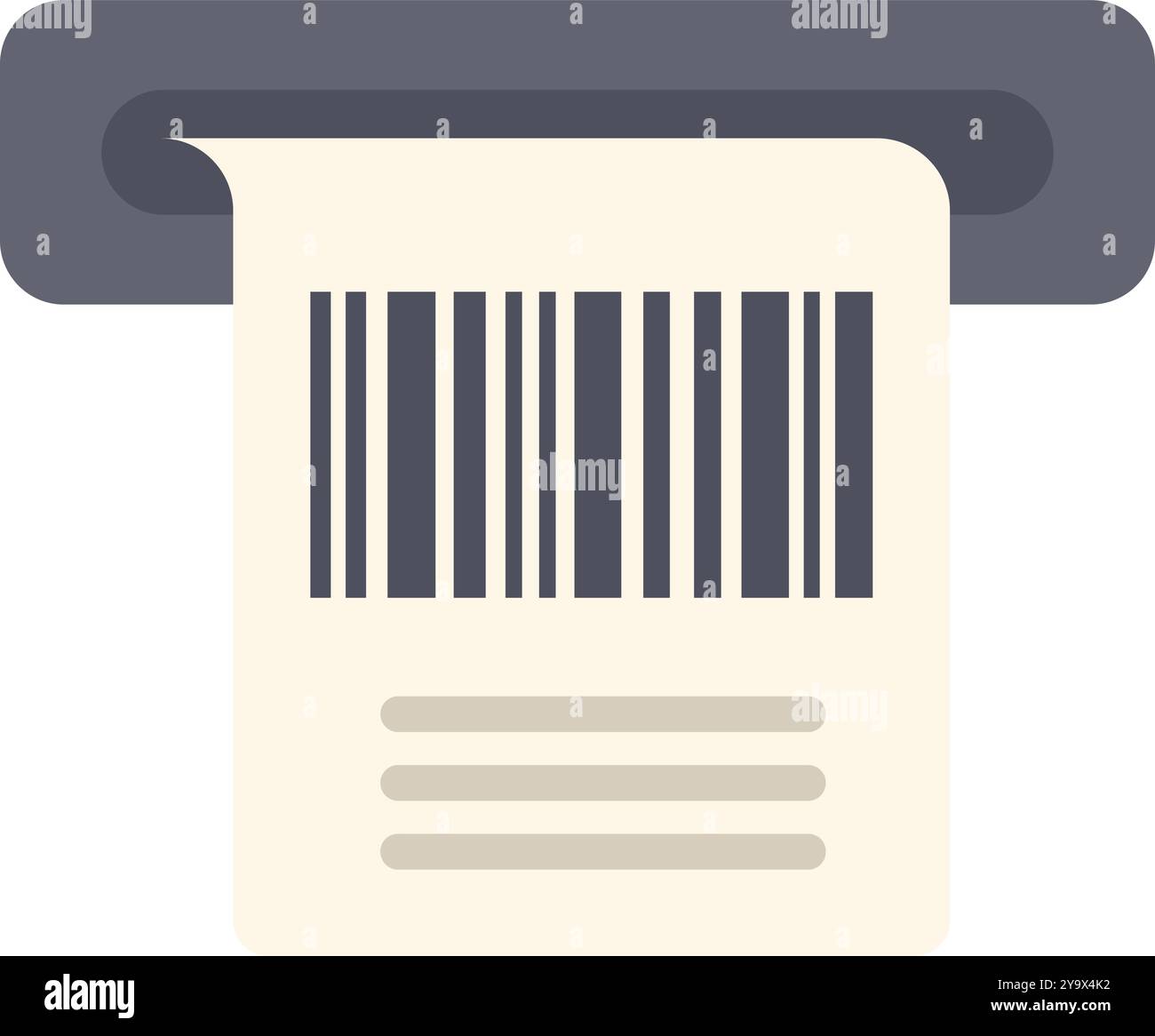 Barcode scanner is printing a receipt with barcode information Stock ...