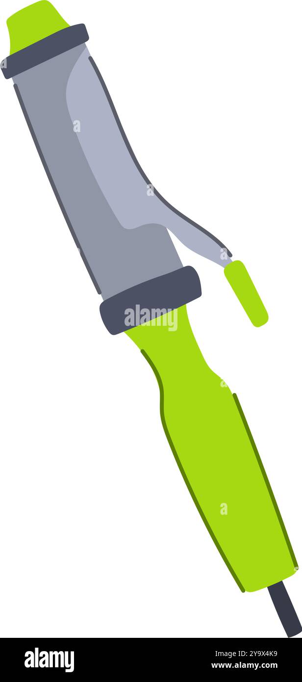 ceramic curling iron cartoon vector illustration Stock Vector Image ...