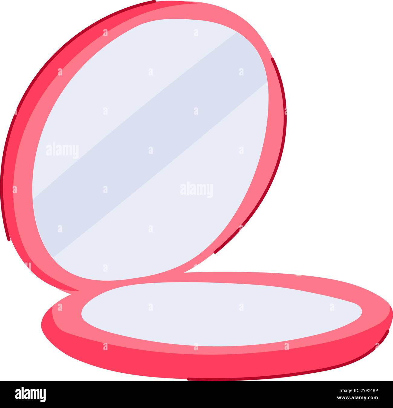 makeup compact mirror cartoon vector illustration Stock Vector Image ...