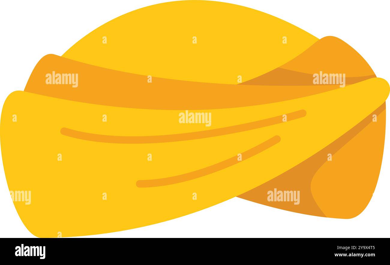 Yellow indian turban representing culture and tradition Stock Vector ...