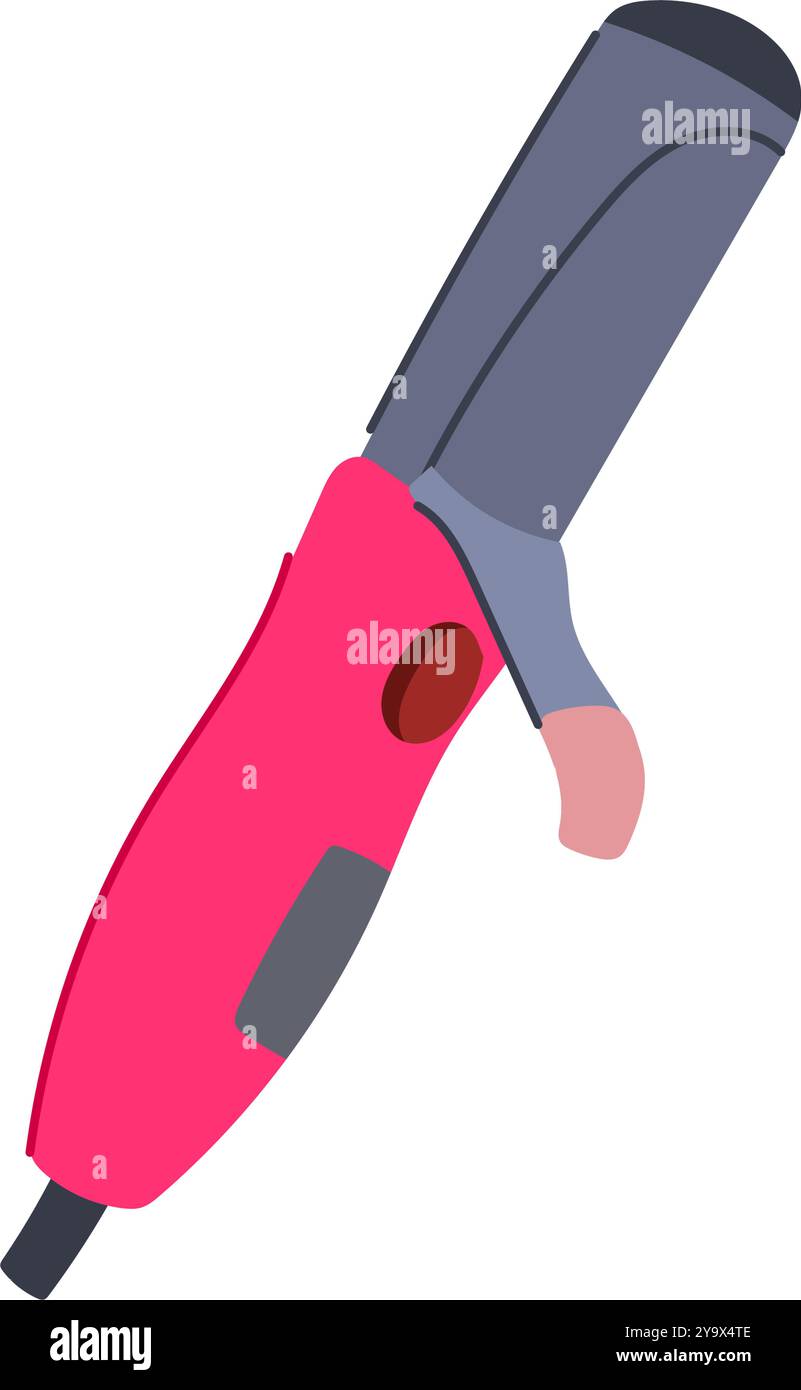 style curling iron cartoon vector illustration Stock Vector Image & Art ...