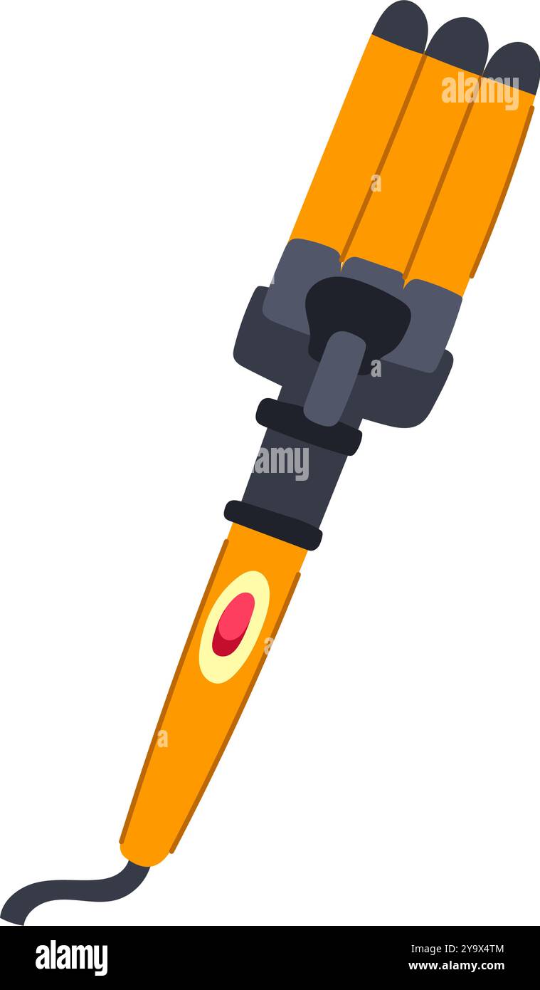waves curling iron cartoon vector illustration Stock Vector Image & Art ...