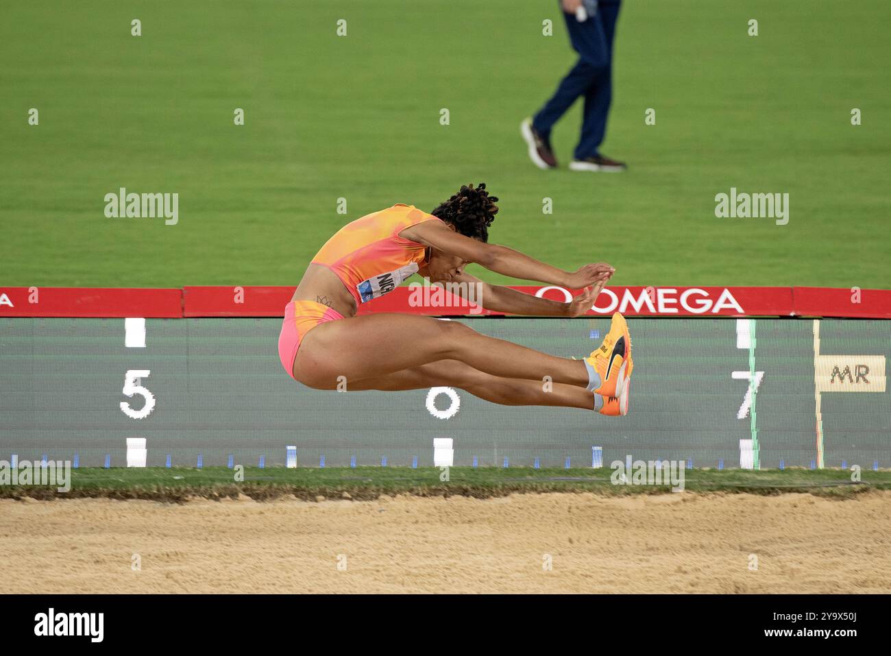 Monae' Nichols (United States) during the long jump women at Golden ...