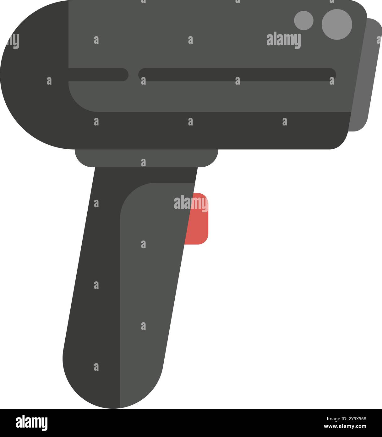 Illustration of a scanner scanning a bar code using a laser beam ...