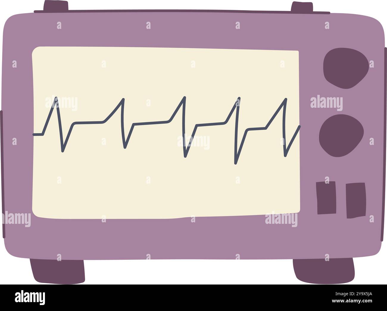 arrhythmia ekg monitor cartoon vector illustration Stock Vector Image ...