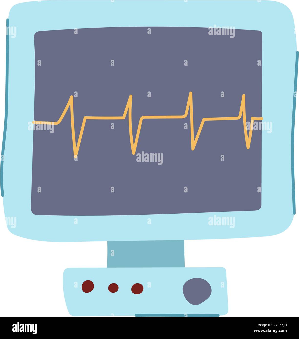 telemetry ekg monitor cartoon vector illustration Stock Vector Image ...