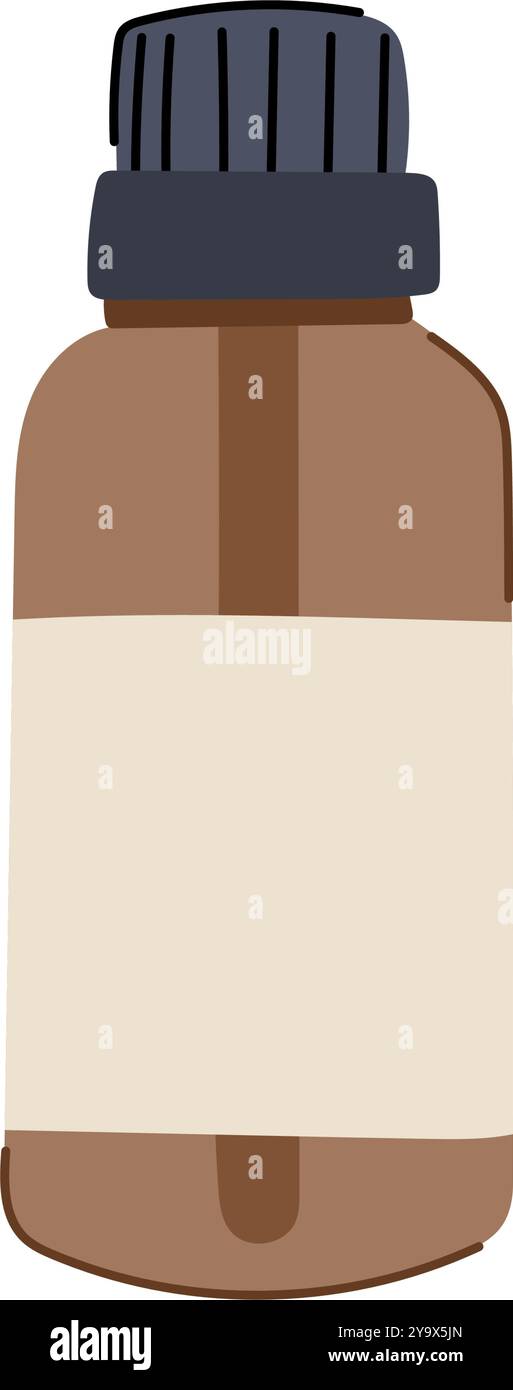 natural essential oil bottle cartoon vector illustration Stock Vector ...