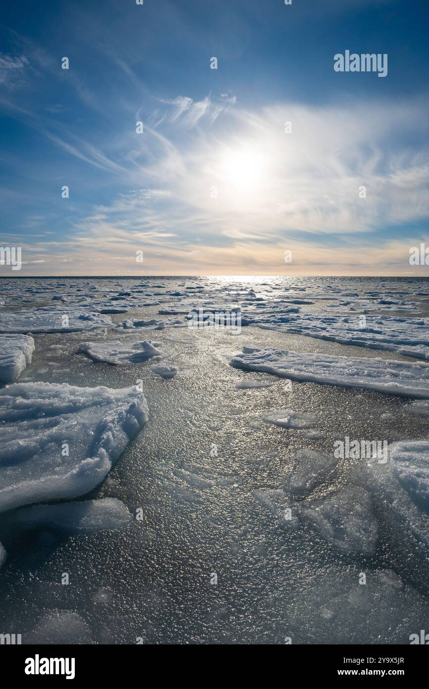 Split Ice Seascape on Surface in Fractal Patterns Seen in the Northern ...