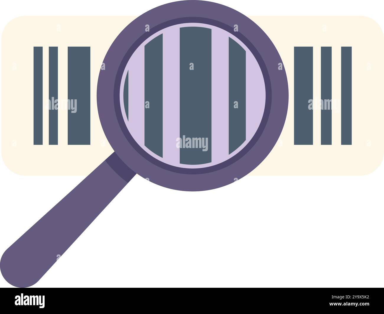 Magnifying glass is being used to carefully inspect a barcode ...