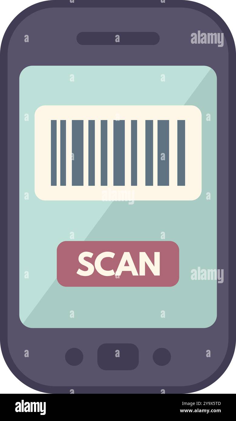 Smartphone is scanning a barcode displayed on its screen Stock Vector ...