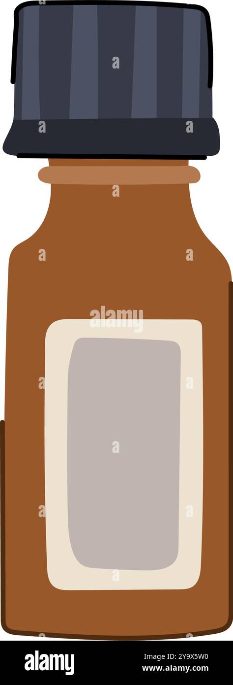 organic essential oil bottle cartoon vector illustration Stock Vector ...