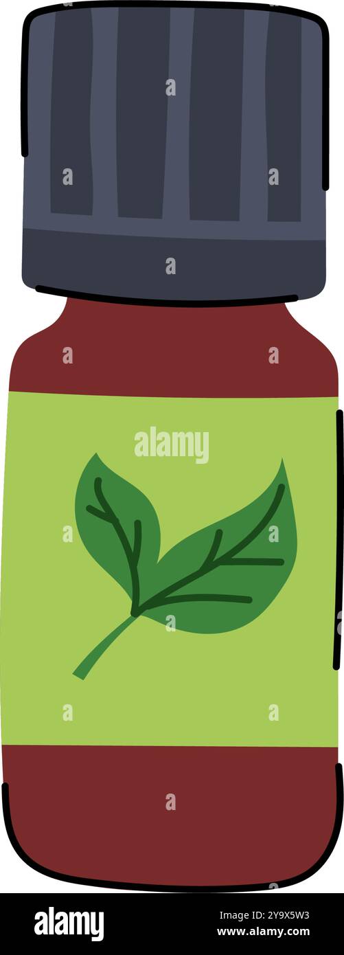 therapeutic essential oil bottle cartoon vector illustration Stock ...