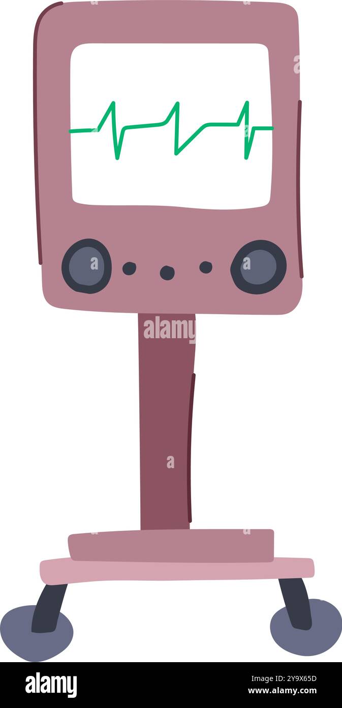 portable ekg monitor cartoon vector illustration Stock Vector Image ...