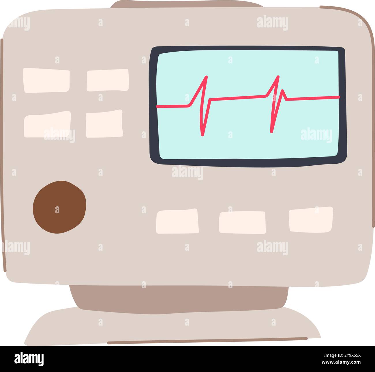 herhythm ekg monitor cartoon vector illustration Stock Vector Image ...