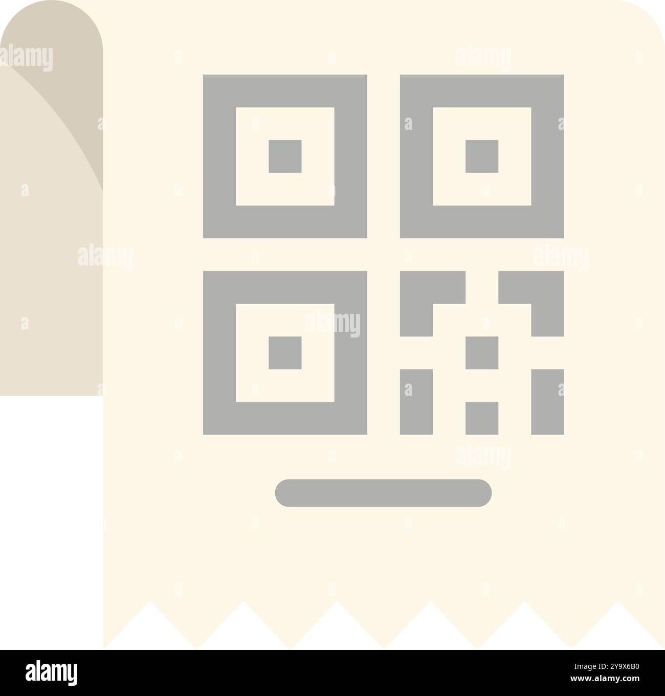 Paper receipt showing qr code for contactless payment in retail store ...